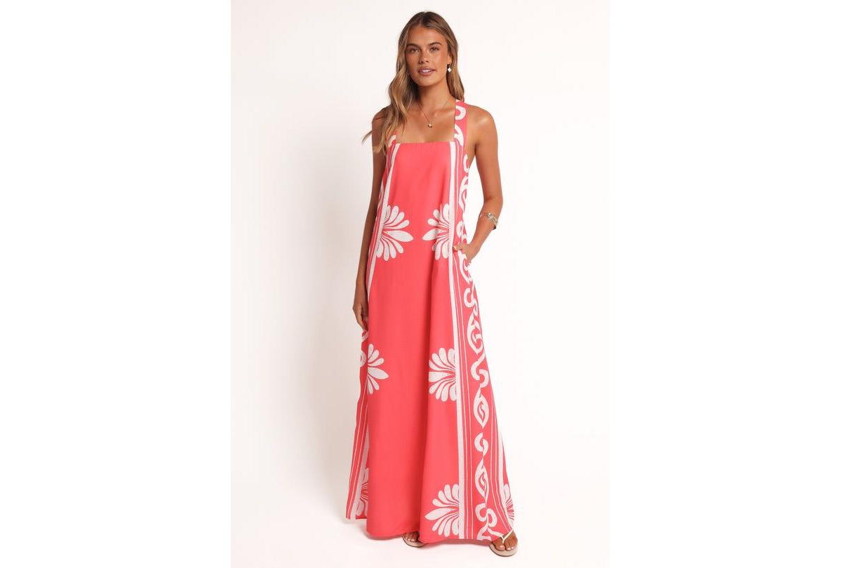 Click here for Petal and Pup Womens Valeria Maxi Dress - Coral prices