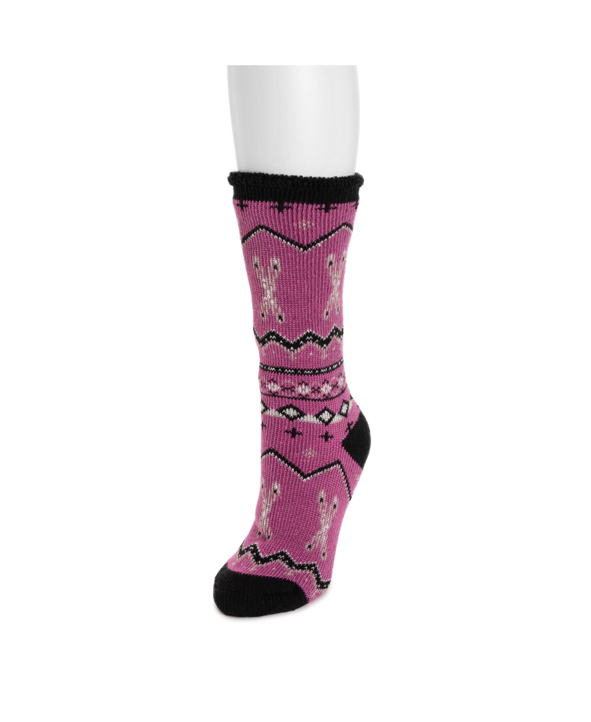 Click here for Muk Luks Womens Heat Retainer Sock - Pink prices