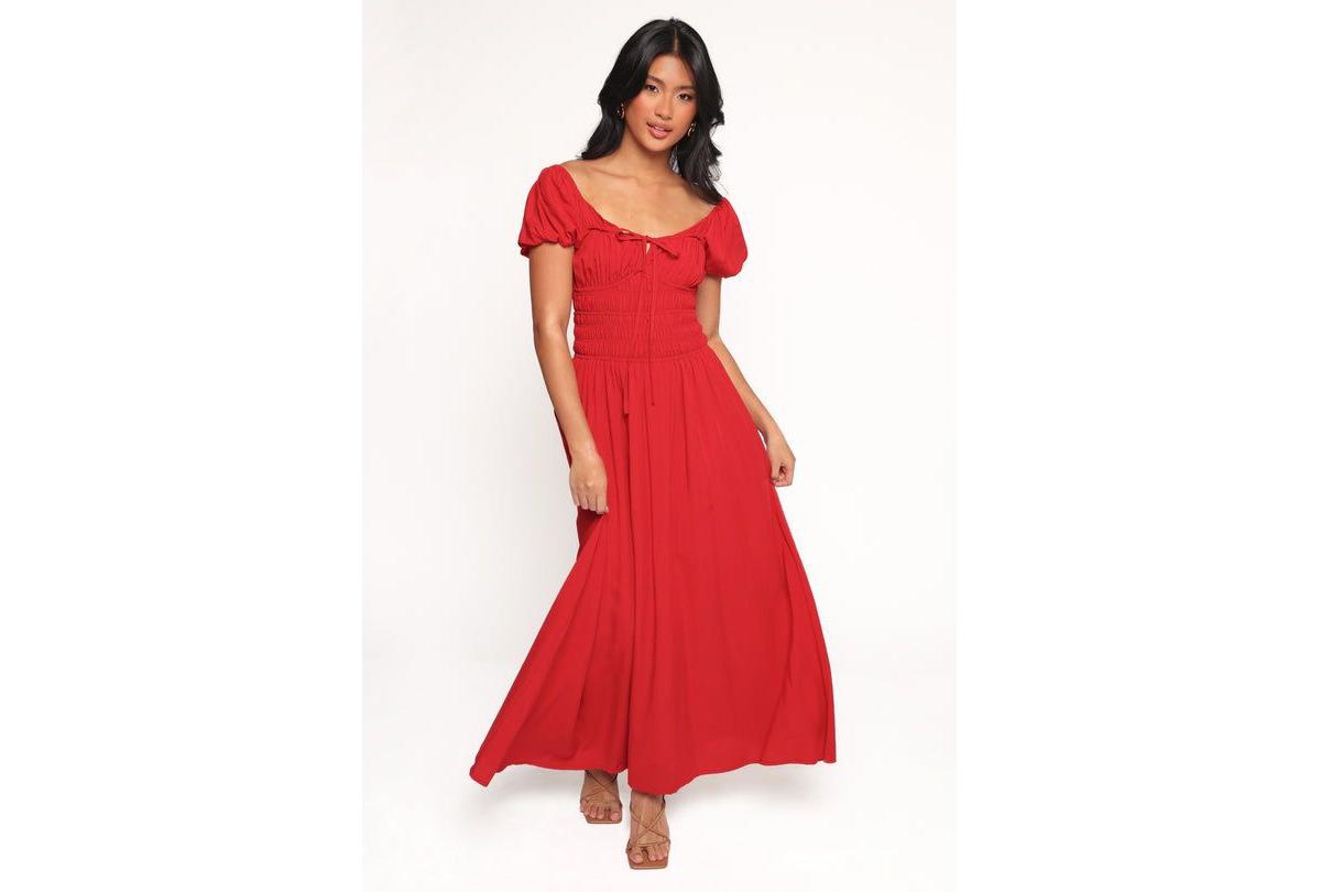 Click here for Petal and Pup Theodora Maxi Dress - Red prices