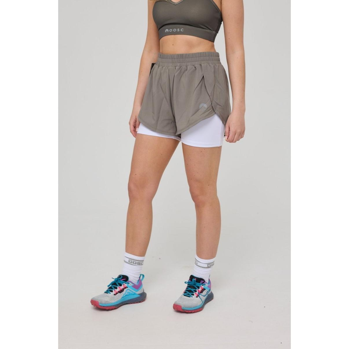 Click here for Oosc Womens Elite 2 in 1 Running Shorts - Khaki -... prices