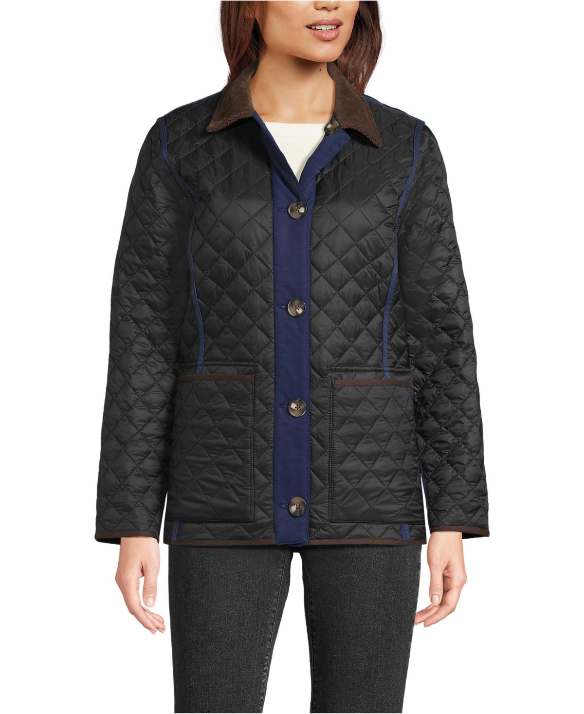 Click here for Lands End Womens Print Reversible Barn Quilted Ins... prices