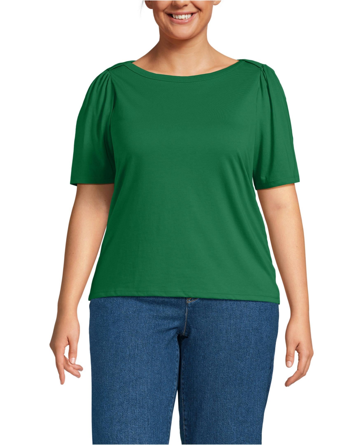Click here for Lands End Plus Size Elbow Sleeve Supima Cotton Boa... prices