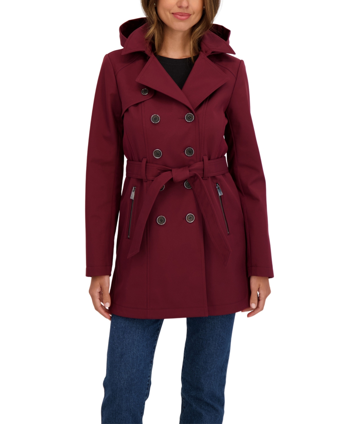 Click here for Sebby Collection Womens Belted Double Breasted Sof... prices