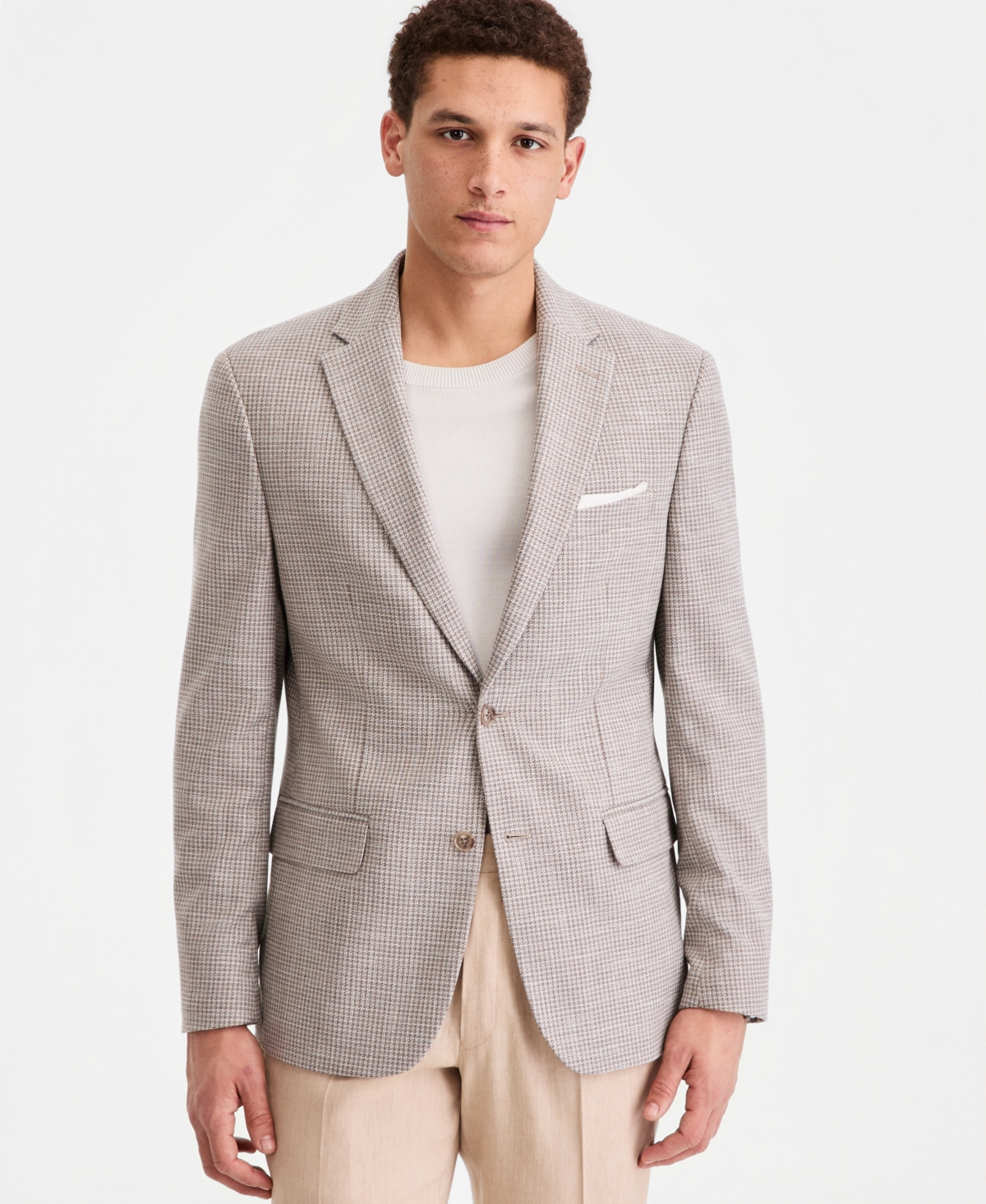 Click here for Tommy Hilfiger Mens Modern-Fit Navy Windowpane Bla... prices