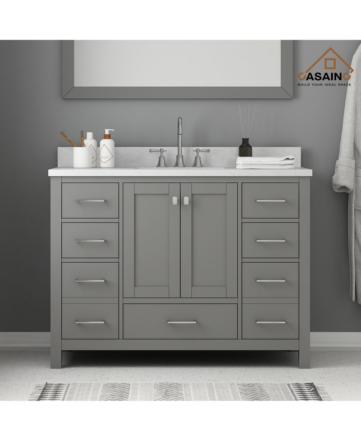Click here for Casainc 48-Inch Solid Wood Bathroom Vanity with Ma... prices