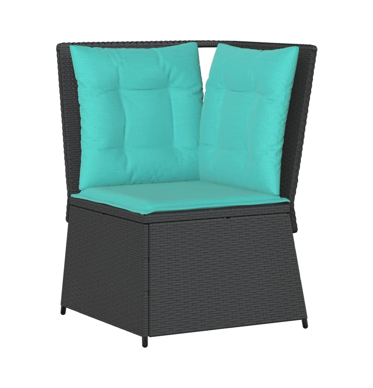 Click here for Patio Sofa Black Pe rattan Compact Adjustable Feet... prices