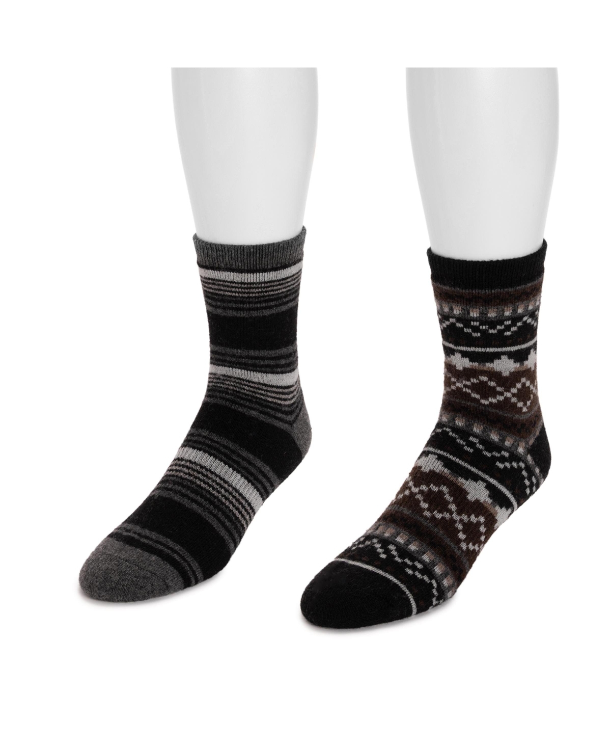 Click here for Muk Luks Mens Wool 6 Inch Socks (2 Pair Pack) - Da... prices