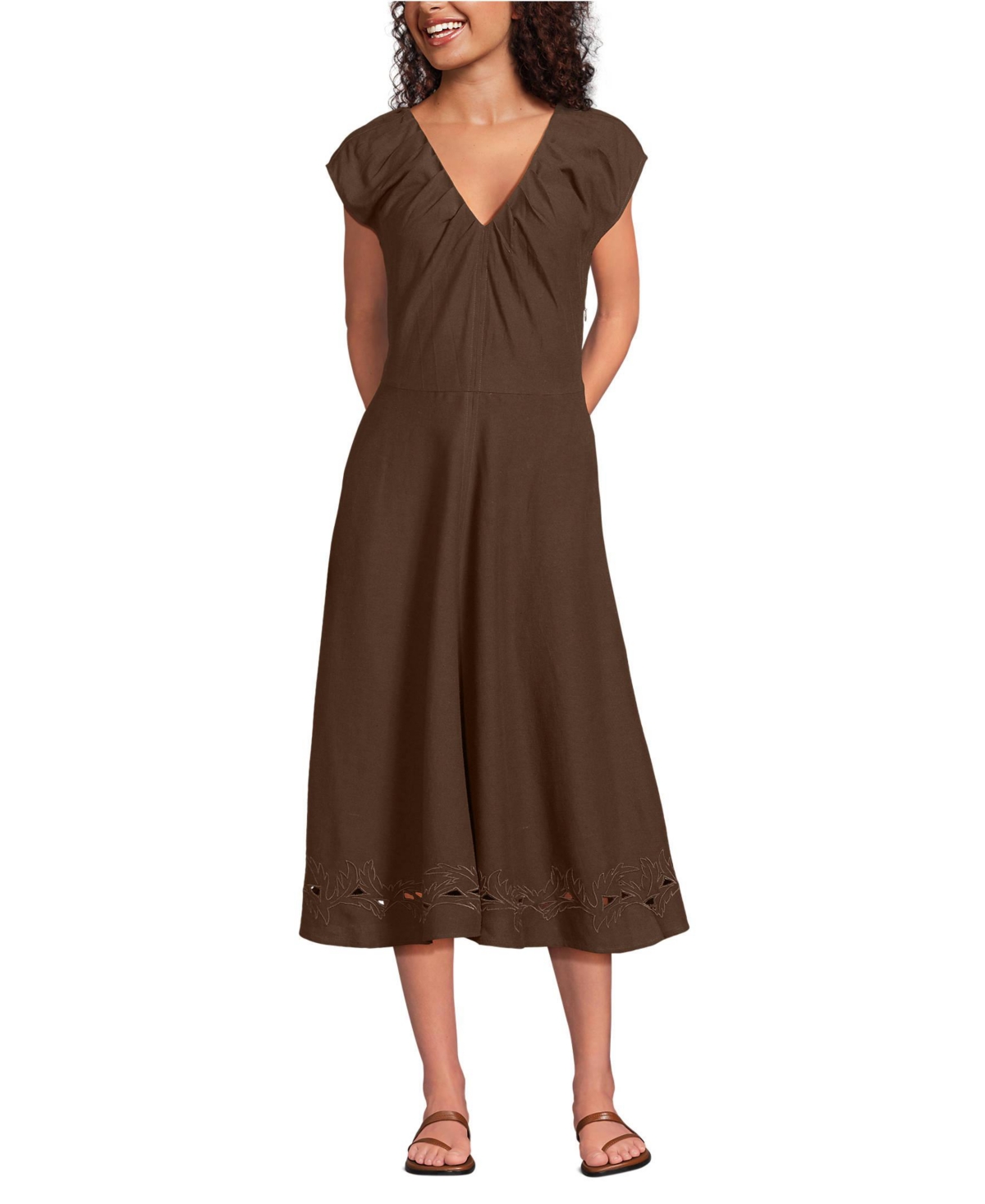 Click here for Lands End Womens Cotton Blend Short Sleeve Midi Dr... prices