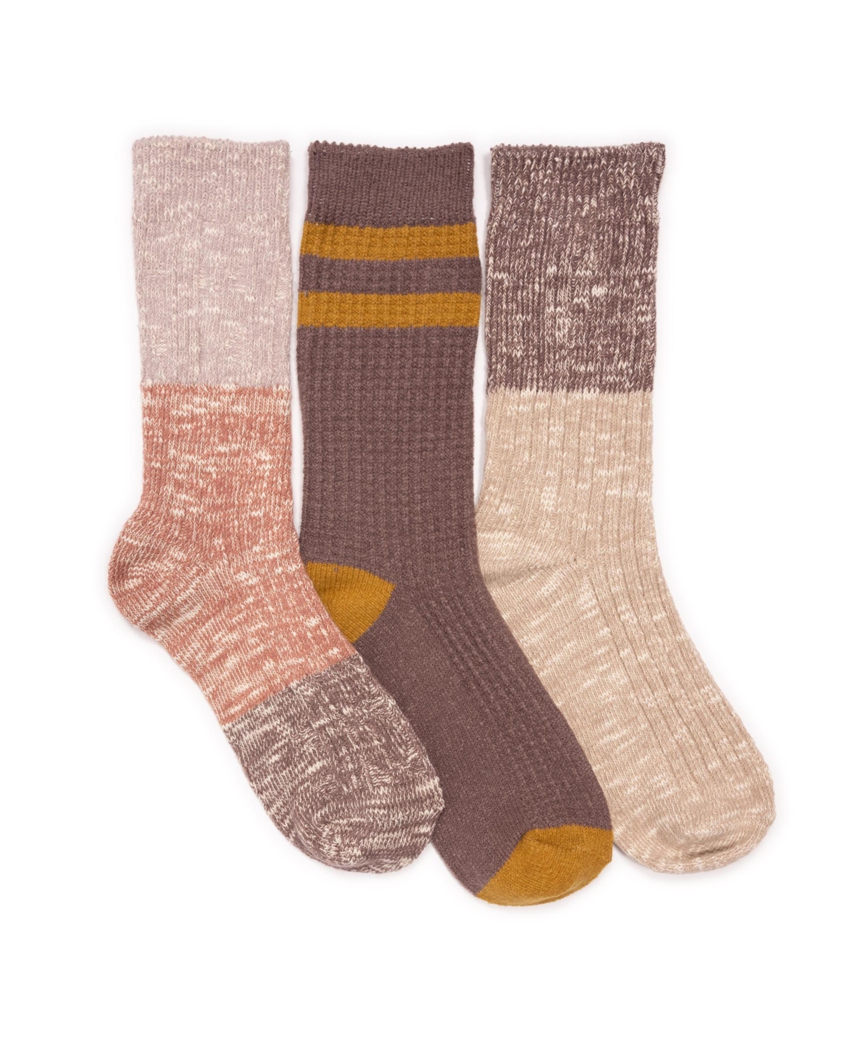 Click here for Muk Luks Womens Boot Socks 3 Pair Pack - Purple/ye... prices