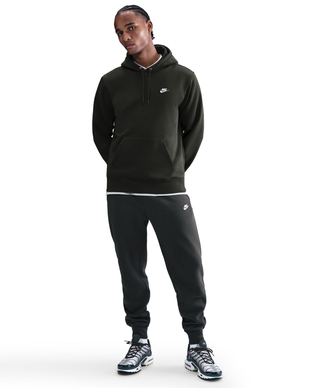 Click here for Nike Club Mens Pullover Fleece Logo Hoodie - Dark... prices