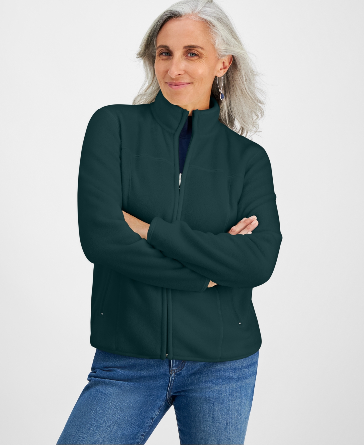 Click here for Style & Co Petite Polar Fleece Zip-Front Jacket  C... prices