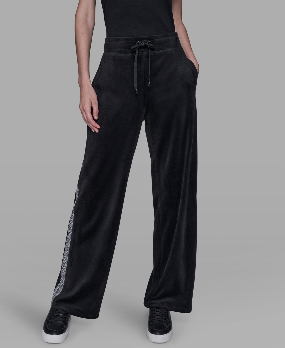Click here for Karl Lagerfeld Paris Petite Velour Rhinestone Trim... prices