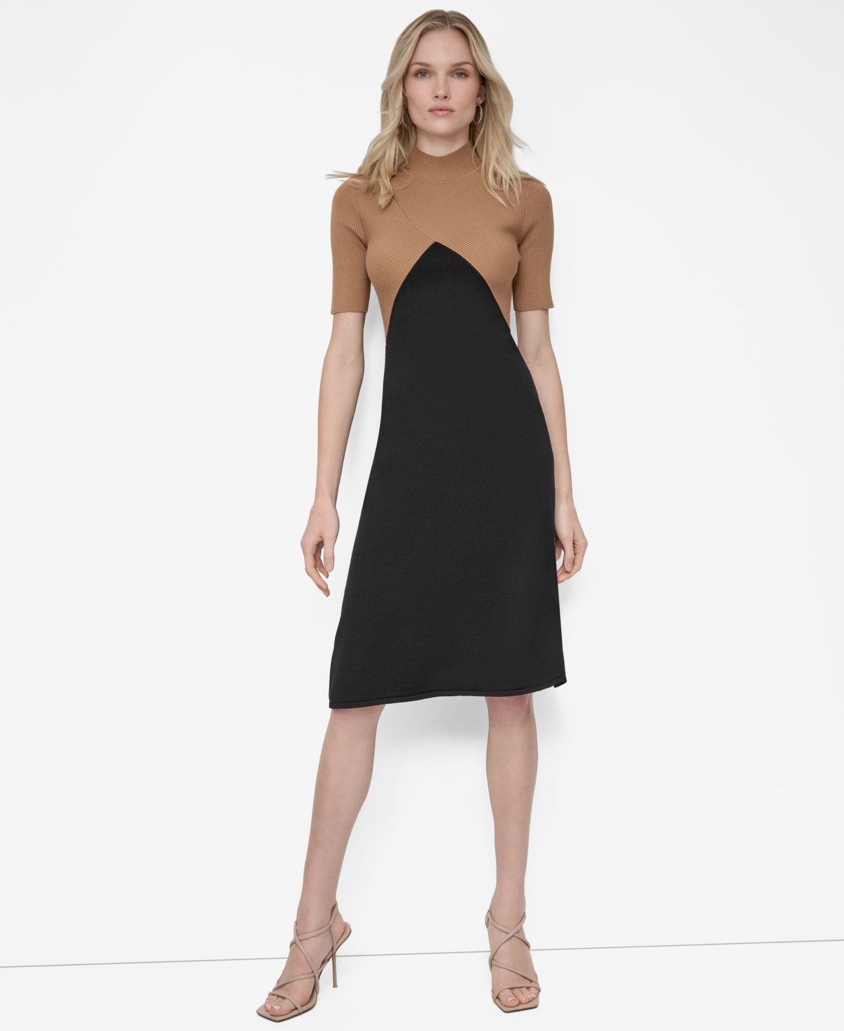 Click here for Dkny Petite Colorblock Sliced Short Sleeve Sweater... prices