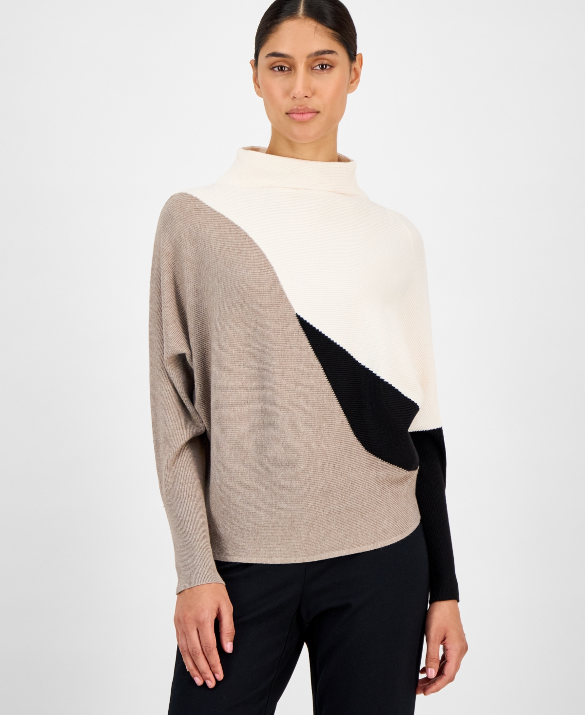 Click here for T Tahari Womens Funnel-Neck Dolman-Sleeve Sweater... prices
