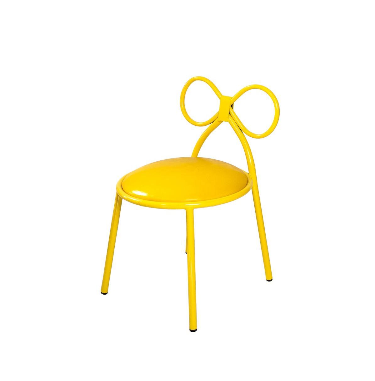 Click here for Csp Metal Kids Bow Chair With Yellow Vinyl Seat Cu... prices