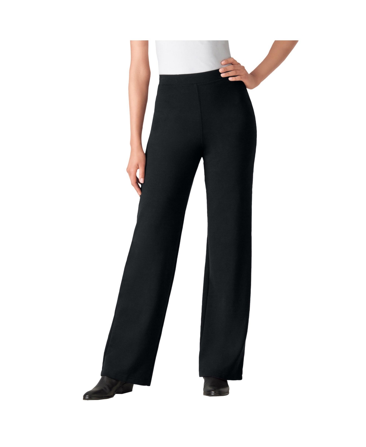 Click here for Woman Within Womens Within Wide-Leg Ponte Knit Pan... prices