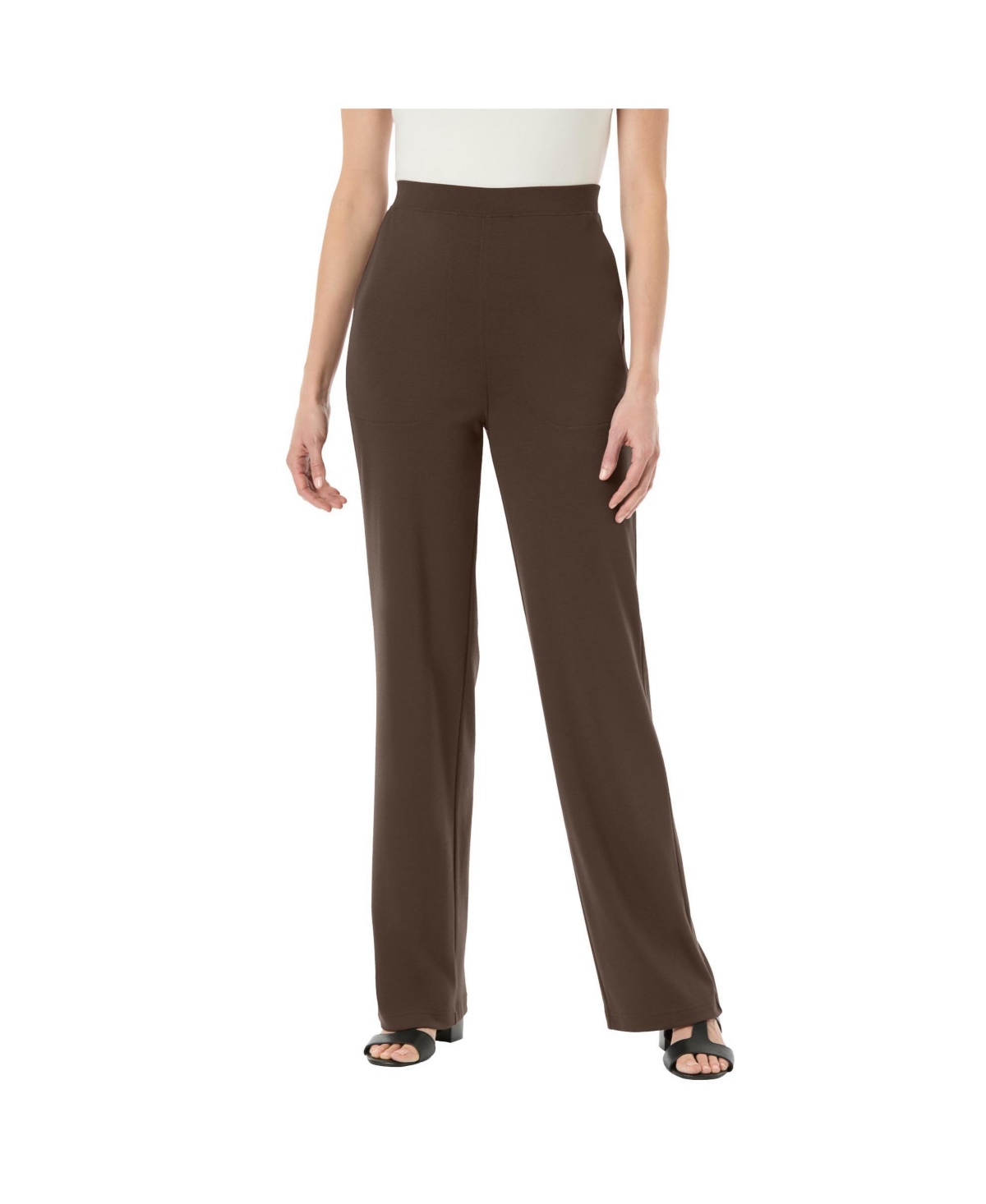 Click here for Woman Within Womens Within Wide-Leg Ponte Knit Pan... prices