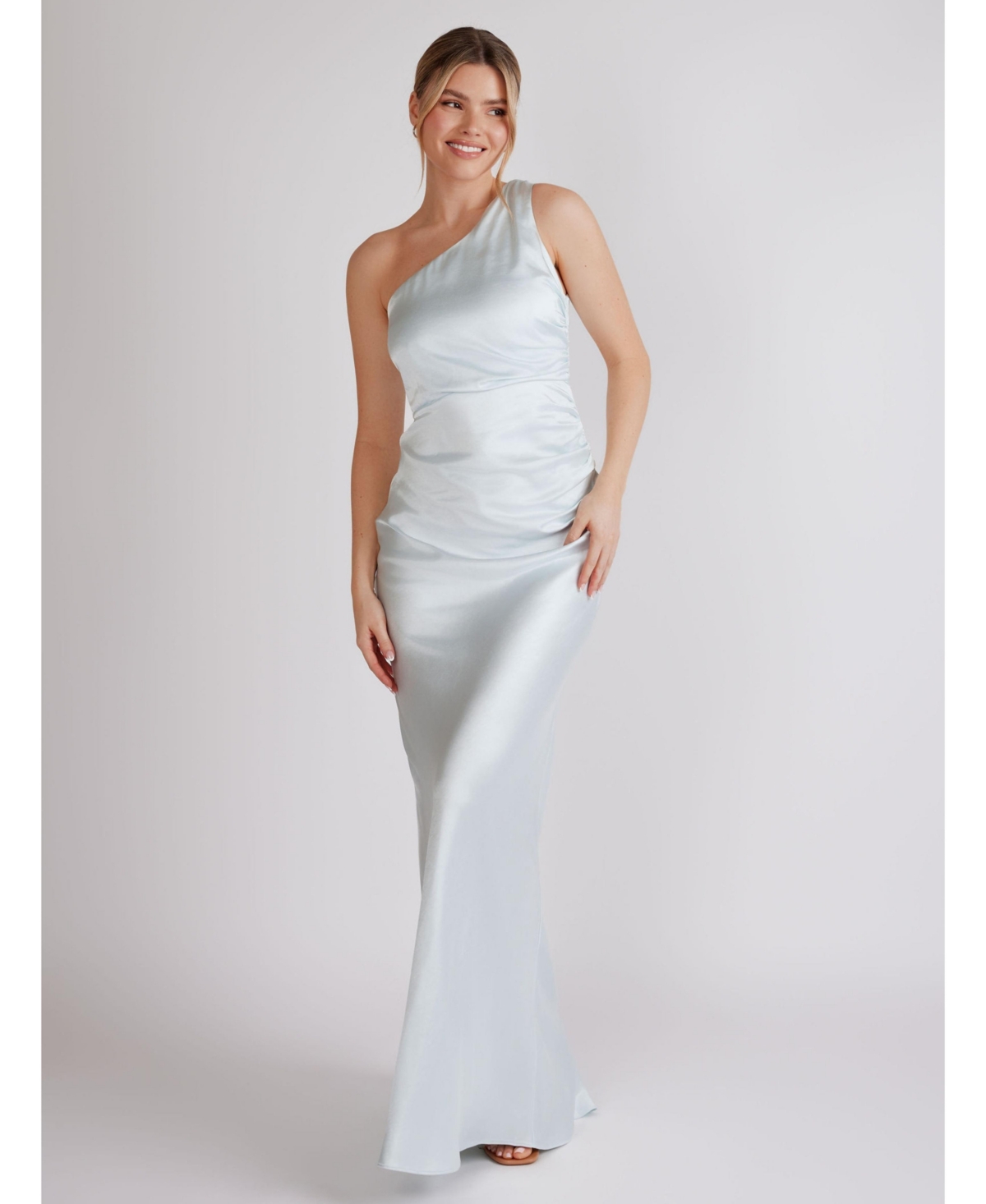 Click here for Six Stories Womens One Shoulder Satin Bridesmaid D... prices