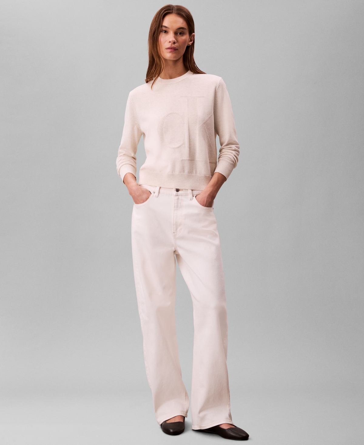 Click here for Calvin Klein Jeans Womens Monogram Logo Sweater -... prices