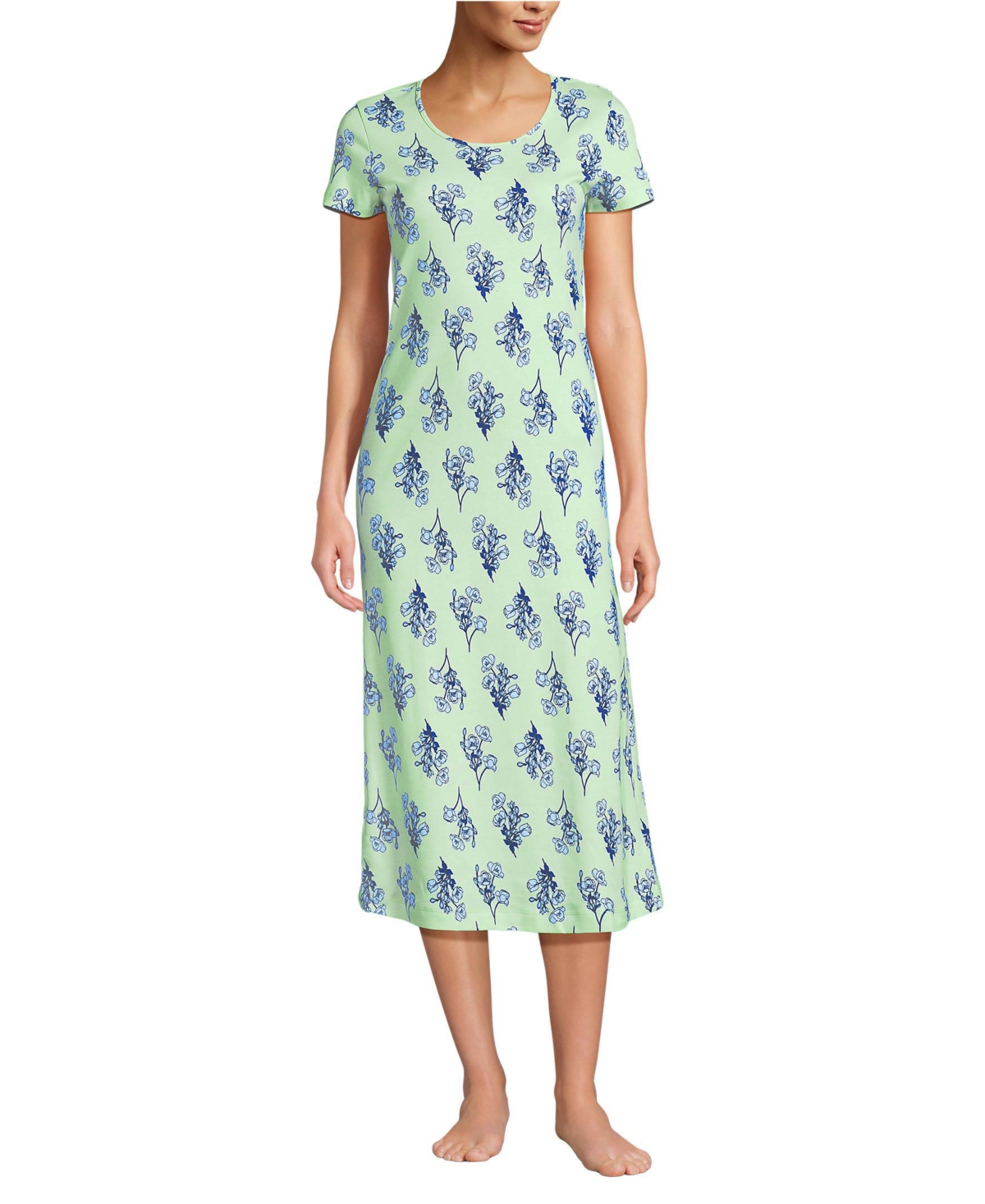 Click here for Lands End Womens Cotton Short Sleeve Midcalf Night... prices