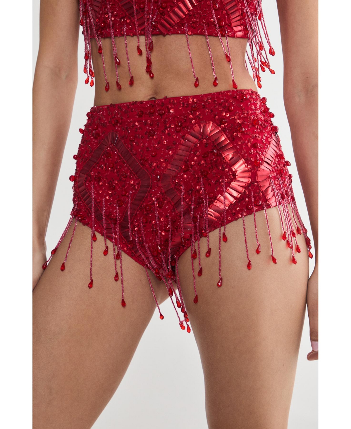 Click here for Nasty Gal Womens Embellished Tassel Beaded Booty S... prices