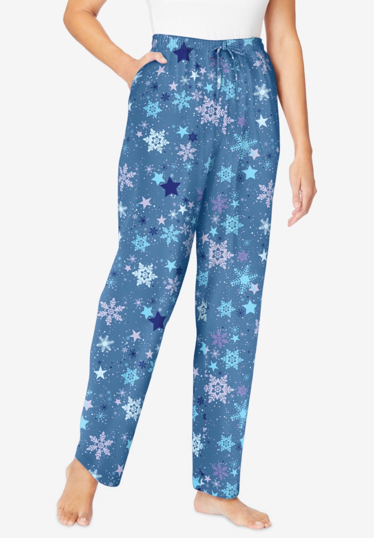 Click here for Dreams & Co. Womens Knit Sleep Pant - Dusty indigo... prices