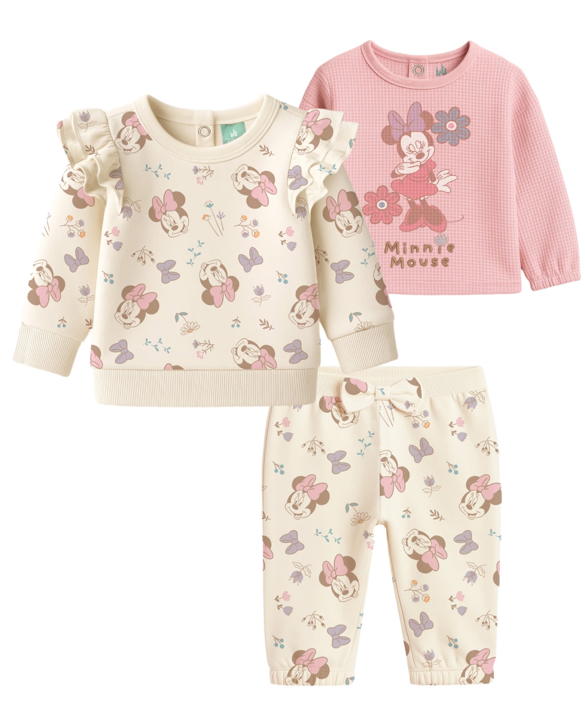 Click here for Disney Baby Girls 3-Piece Minnie Mouse Sweatshirt... prices