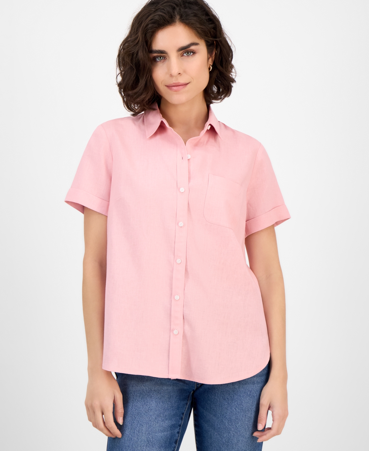 Click here for Nautica Jeans Womens Solid Short-Sleeve Camp Shirt... prices
