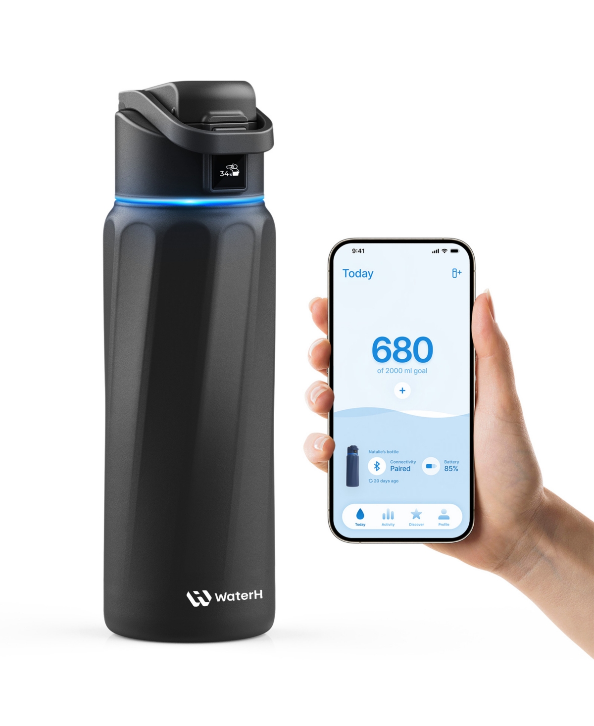Click here for WaterH 32 oz. Insulated Smart Water Bottle with Hy... prices