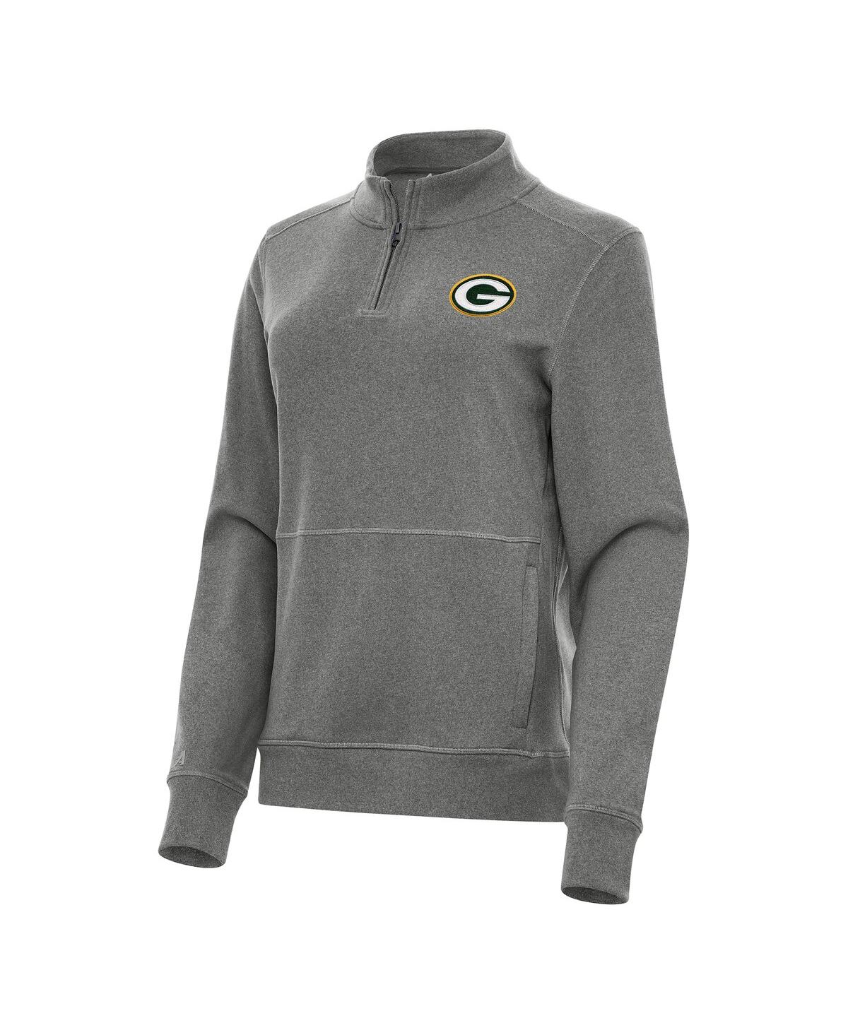 Click here for Antigua Womens Heather Black Green Bay Packers Cru... prices