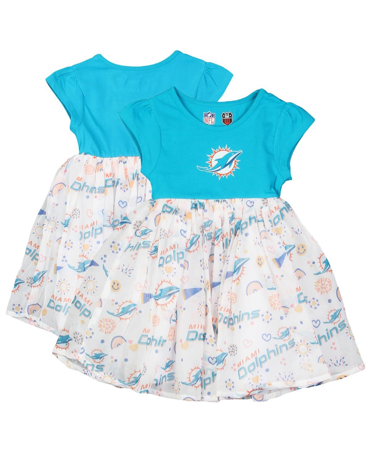Click here for Wes & Willy Girls Toddler Aqua Miami Dolphins Prin... prices