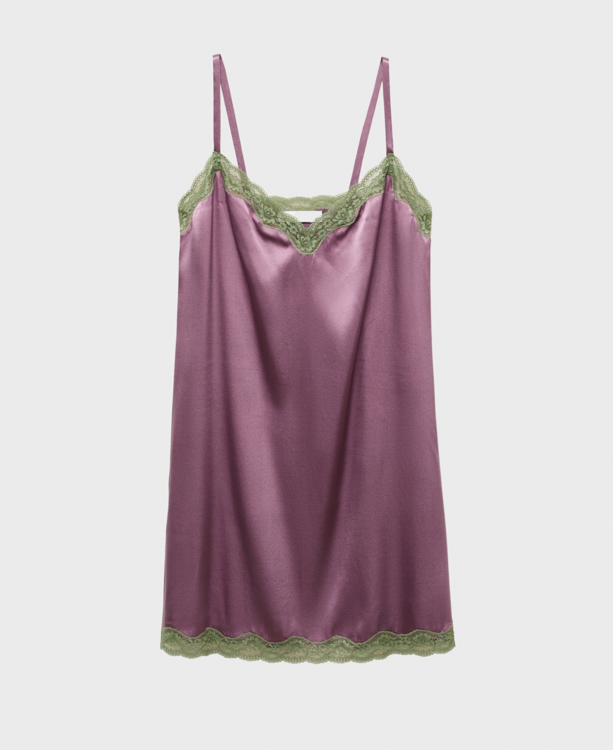 Click here for Mango Womens Contrasting Color Lace Silk Nightdres... prices