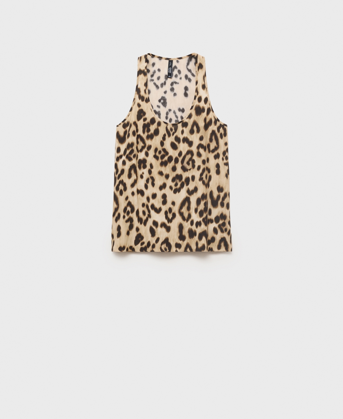 Click here for Mango Womens Animal-Print Fluid Top - Beige prices
