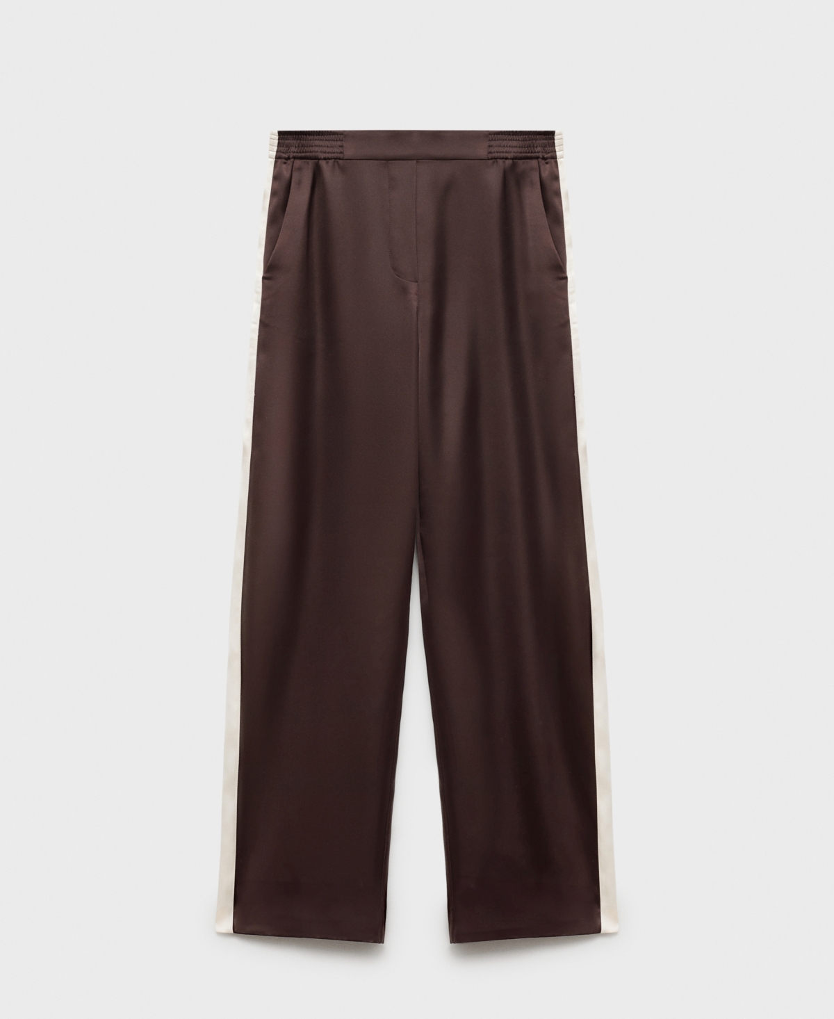 Click here for Mango Womens Contrast Stripe Straight Pants - Plum prices