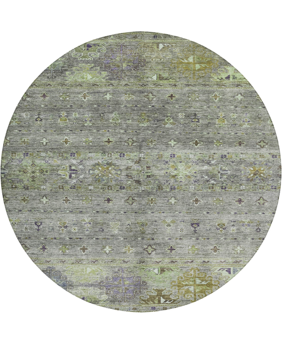 Click here for Dalyn Karaj KJ5 8x8 Round Area Rug - Green  Gray prices