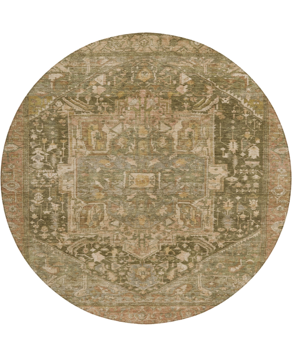 Click here for Dalyn Solace SL14 8x8 Round Area Rug - Moss  Beige prices