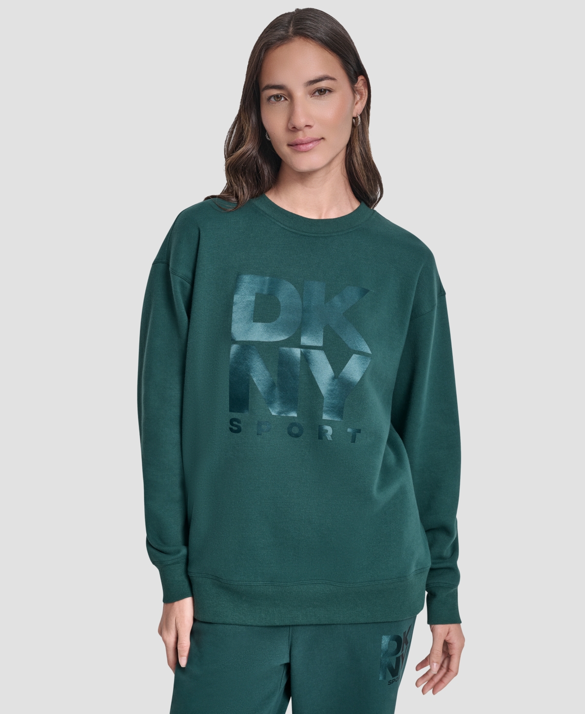 Click here for Dkny Womens Transfer Logo Crew Neck Sweatshirt - C... prices