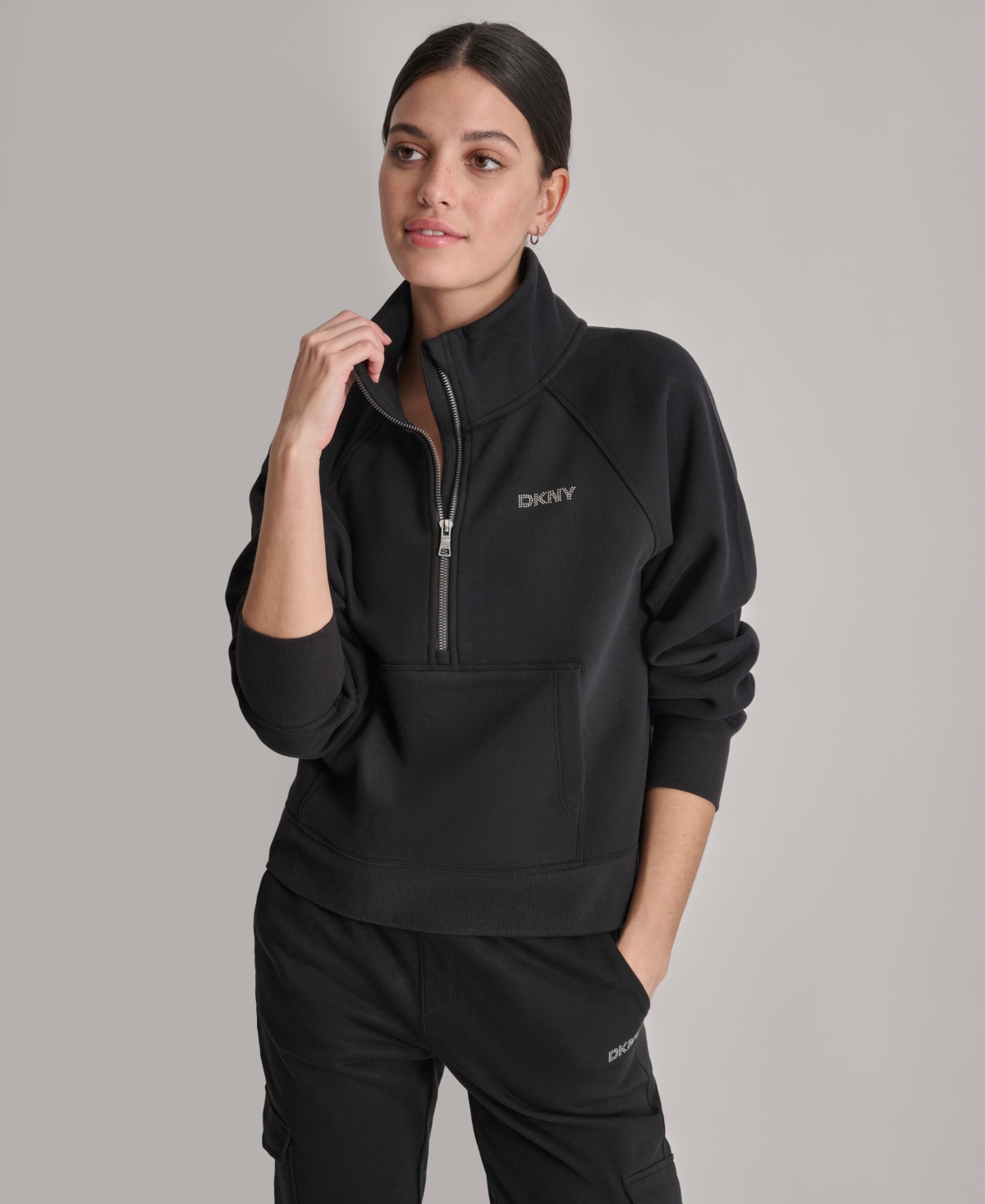 Click here for Dkny Sport Womens Studded-Logo Half-Zip Sweatshirt... prices