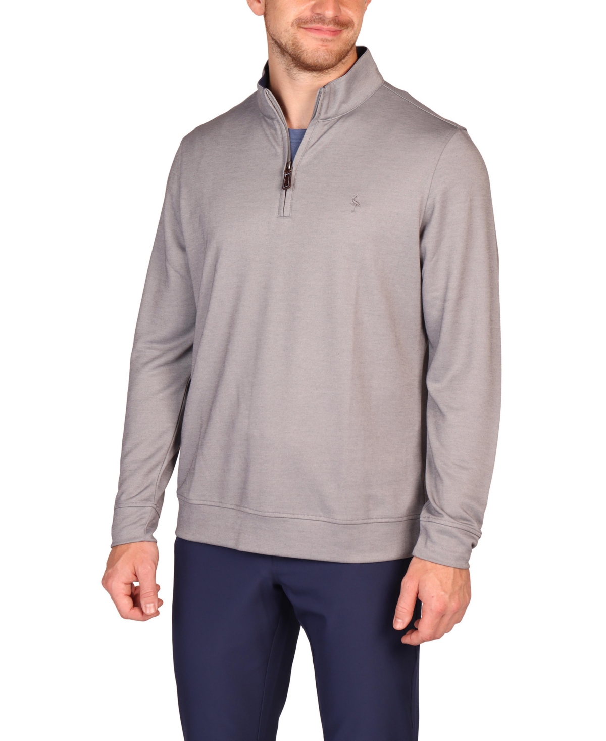 Click here for TailorByrd Mens Modal Quarter Zip - Melange grey prices