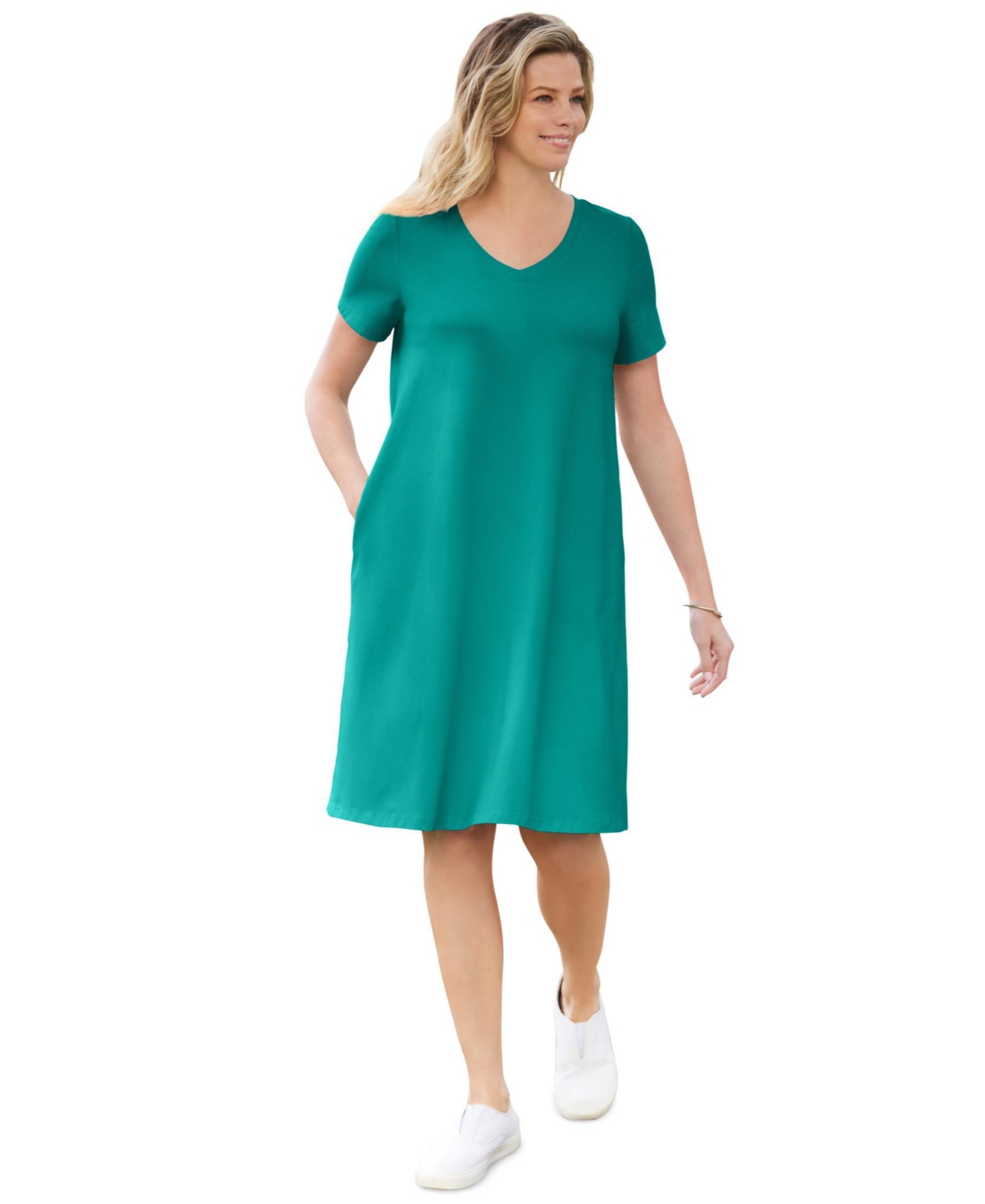 Click here for Woman Within Womens Within Perfect Short-Sleeve V-... prices
