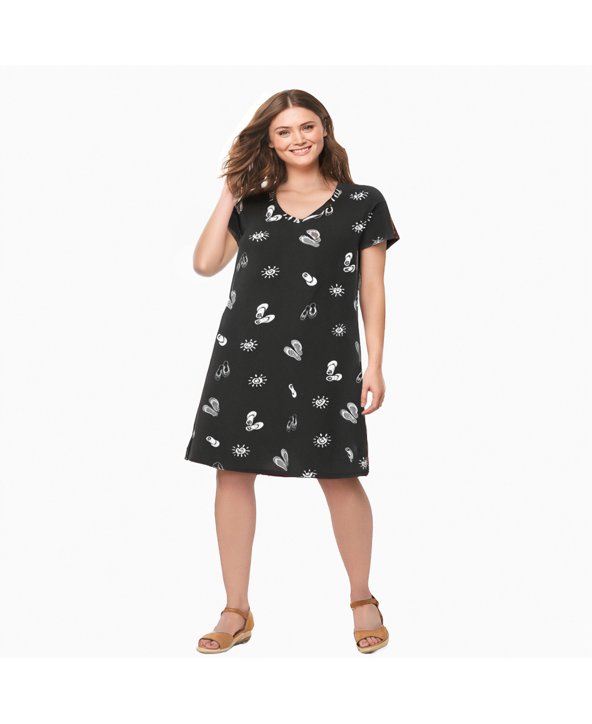 Click here for Woman Within Womens Within Perfect Short-Sleeve V-... prices