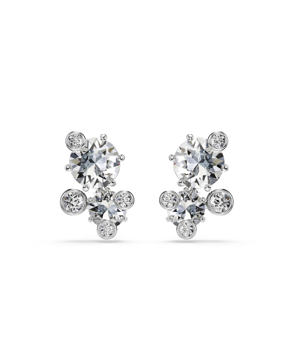 Click here for Swarovski Constella Rhodium Plated Stud Earrings -... prices
