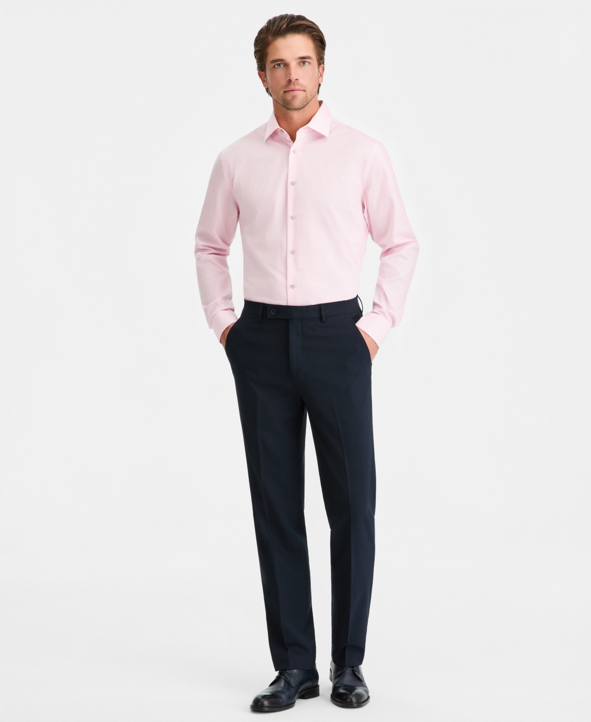 Click here for Calvin Klein Mens Slim-Fit Solid Dress Pants - Nav... prices