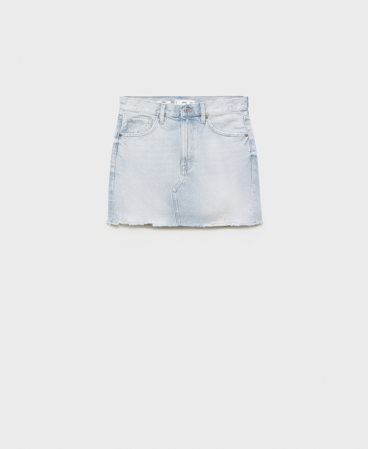 Click here for Mango Womens Frayed Hem Denim Skirt - Light Blue prices
