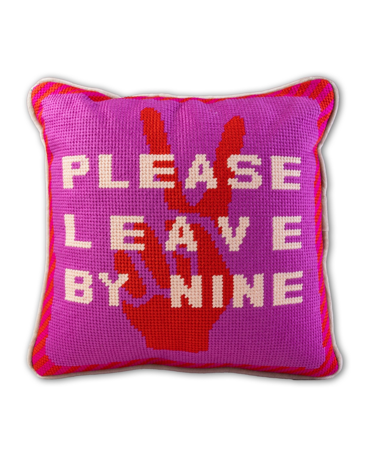 Click here for Furbish Needlepoint Pillow - Leave by nine prices