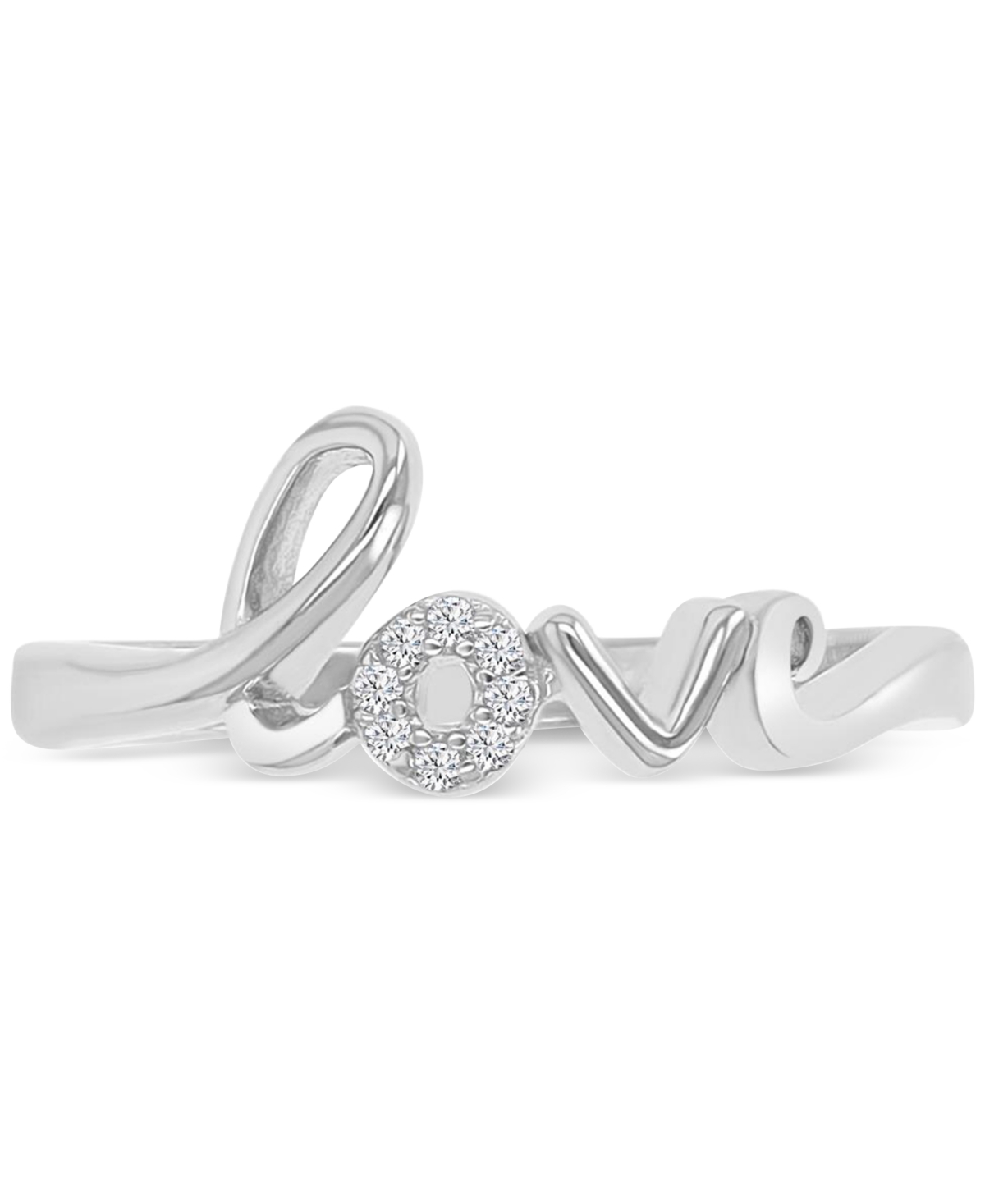 Click here for Macys Cubic Zirconia Ring in Sterling Silver - Rho... prices