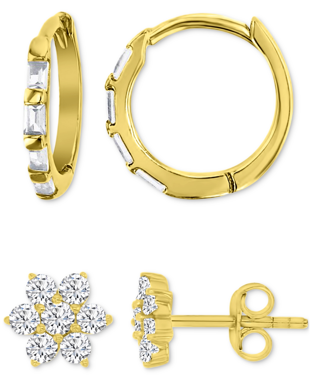 Click here for Macys Earring Set in 14k Yellow Gold Over Sterling... prices