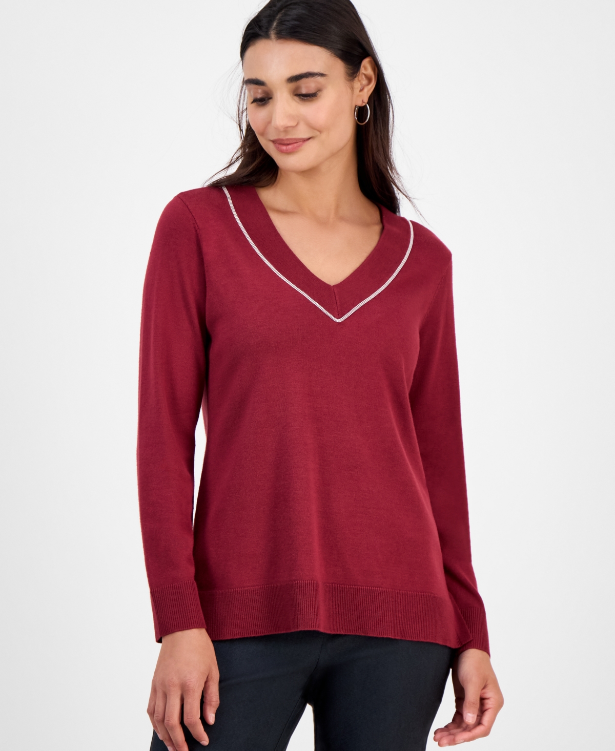 Click here for Jm Collection Petite Embellished Tunic Sweater  Ma... prices