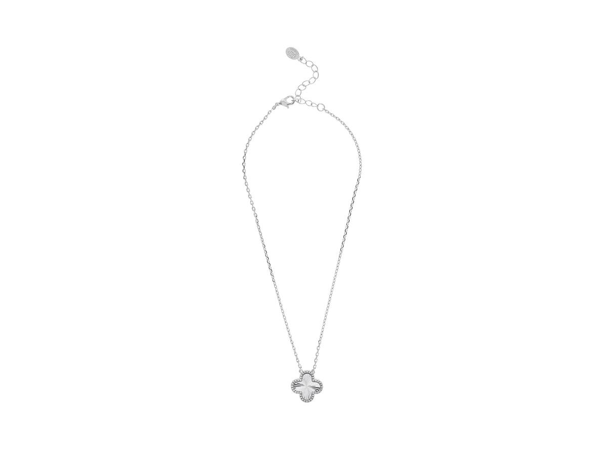 Click here for Rhodium Plated Flower Solitaire Pendant with Cz Su... prices