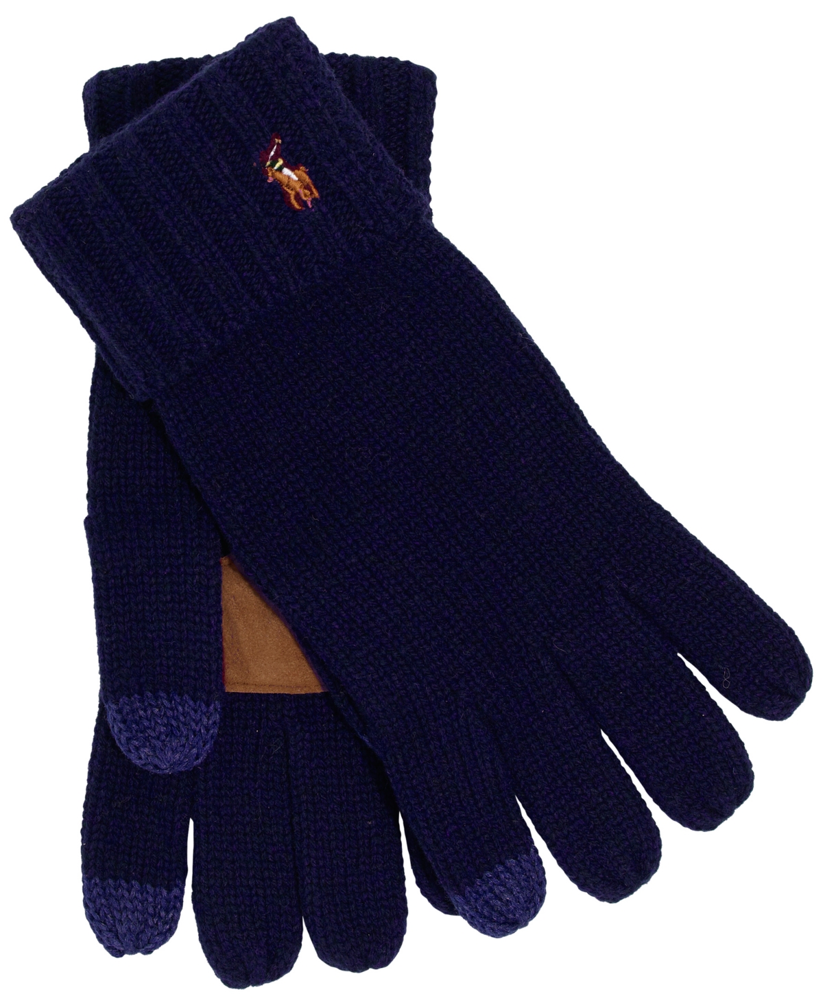 Click here for Mens Leather Patch Signature Gloves - Navy prices